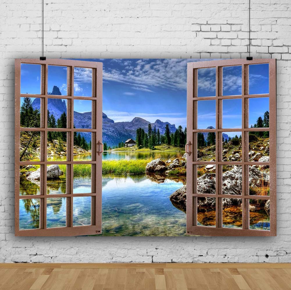 CSFOTO 10x7ft Window Landscape Backdrop Tropical Scenery Backdrop Ocean ...