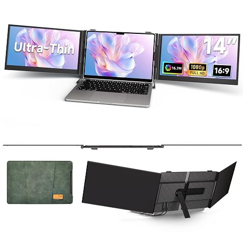 Triple Laptop Screen Extender, 2.2lb 14" FHD Ultra-Light Multiple ...
