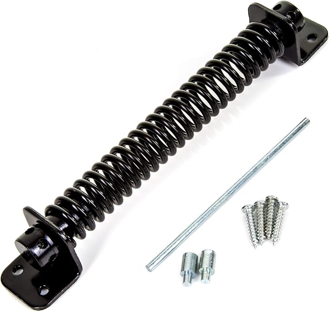 Black Gate/Door Spring Closer - 8" Automatic Strong Adjustable Tension ...