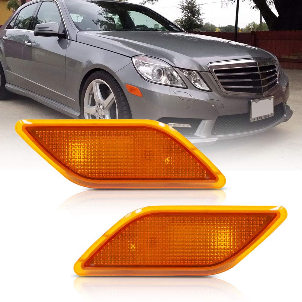 NJSBYL Amber Yellow Lens Front Bumper Side Marker Lights Lamp Housing ...