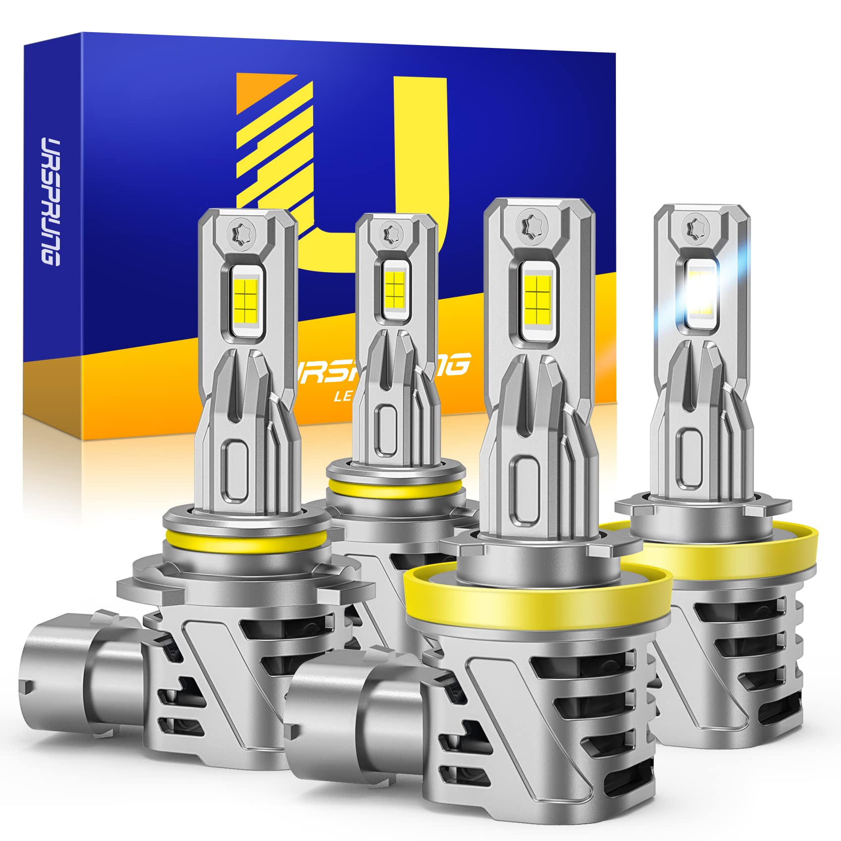 Mua Upgraded H11/H9/H8 9005/HB3 Bulbs Combo, 50000LM 800% Brighter, 1:1 Size H11 9005 Bulbs ...