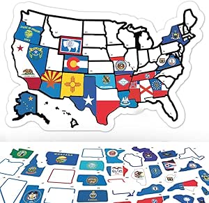 Amazon.com: RV State Sticker Travel Map - 11" x 17" - USA States ...