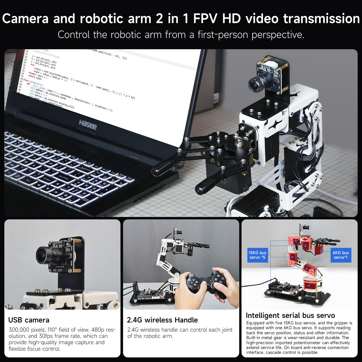 Yahboom Robot Arm ROS Virtual Machine As Controller Programmable AI Visual Recognition 6DOF ...