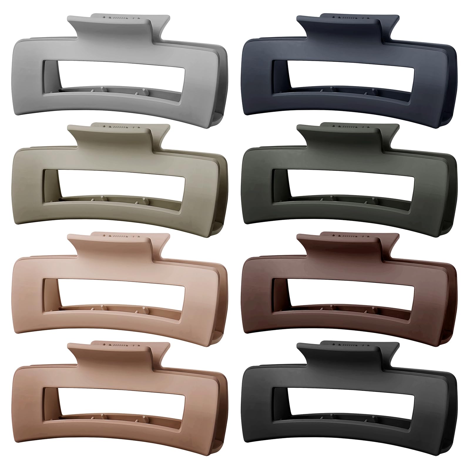 TOCESS 4.33 Inch Big Claw Clips 8 Pack, Matte Finish Large Neutral ...