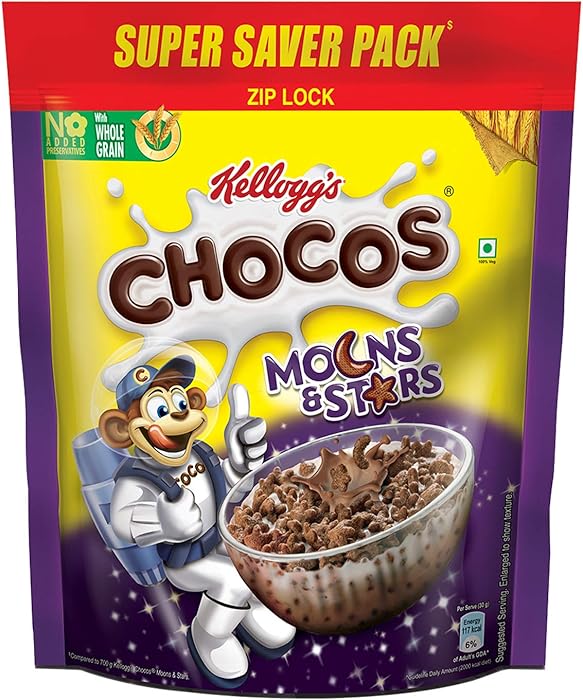 Kellogg's Chocos Moons and Stars 1.2 kg Pouch Rs 476 At Amazon - Delsheaven