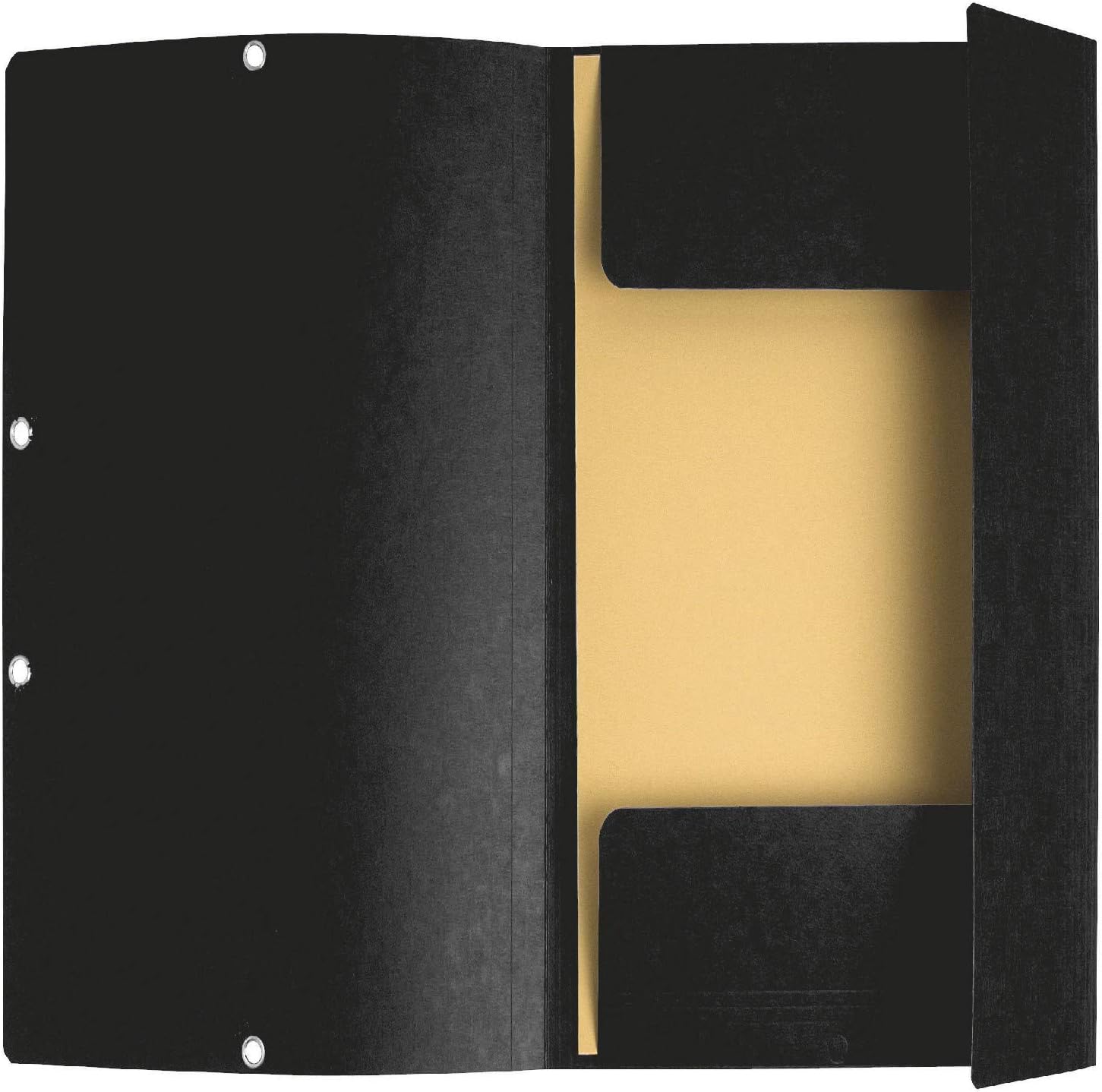 Exacompta Europa Elasticated 3 Flap Folders, 400 gsm, A4 – Black, Pack ...