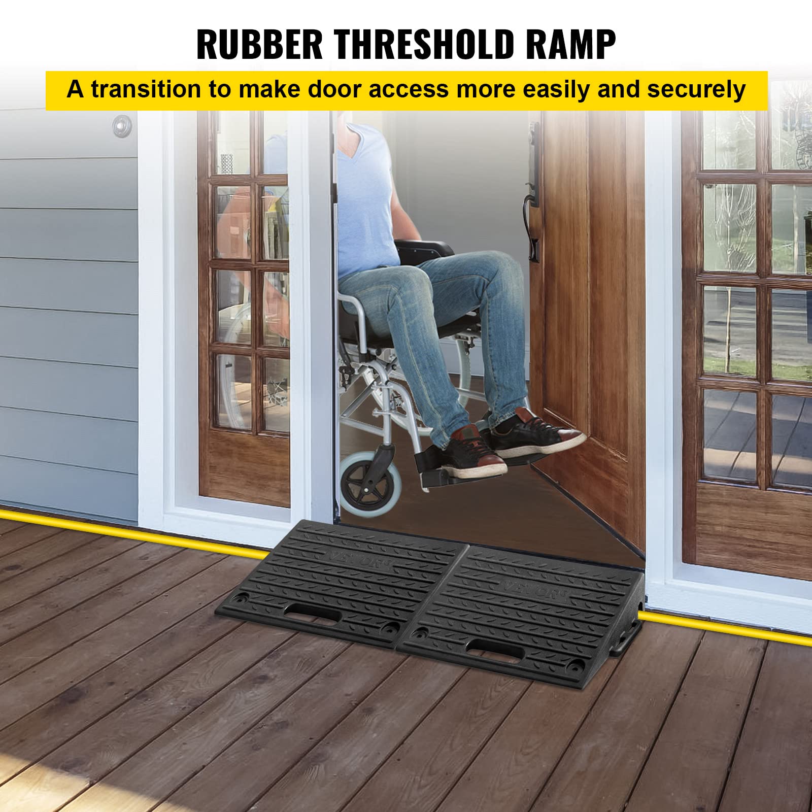 Mua VEVOR Rubber Curb Ramp 4" Rise 2 Pack, Connectable Sidewalk Curb ...