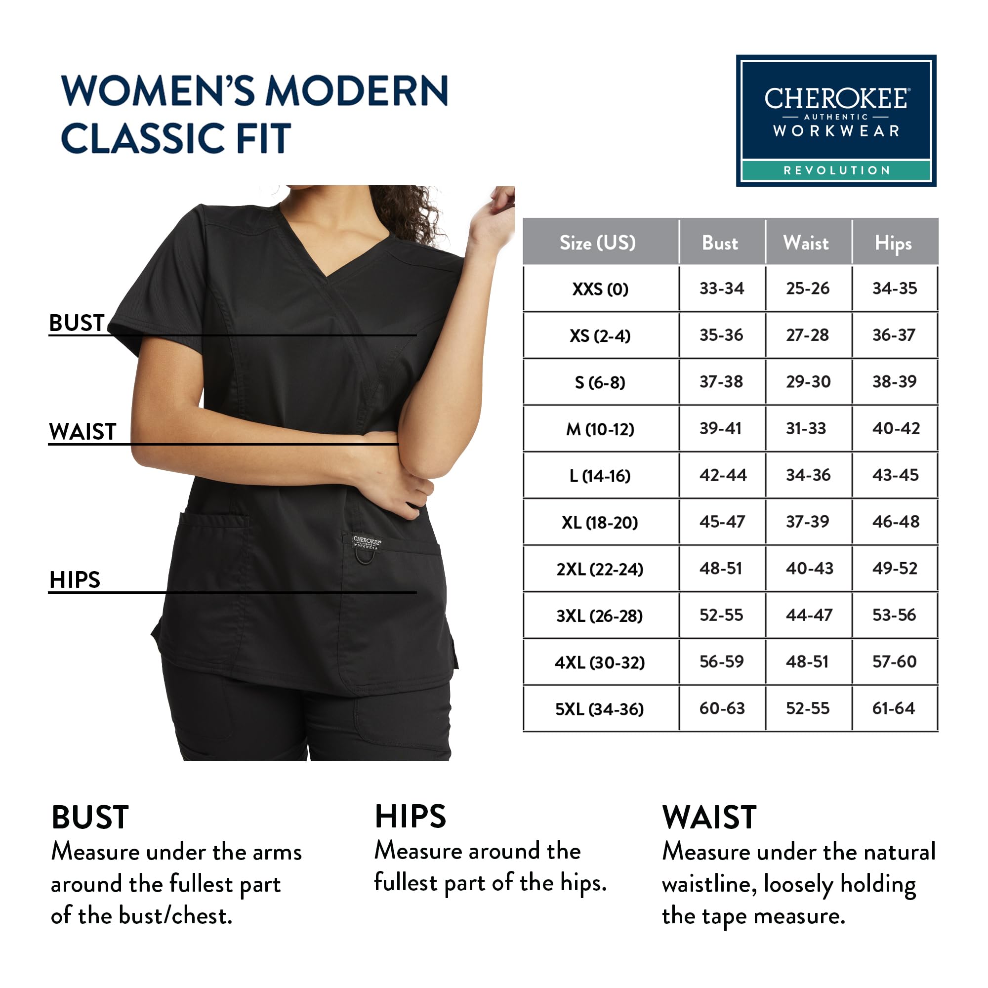 Mua Cherokee Scrubs for Women Mock Wrap Top with 3 Pocket, Back ...