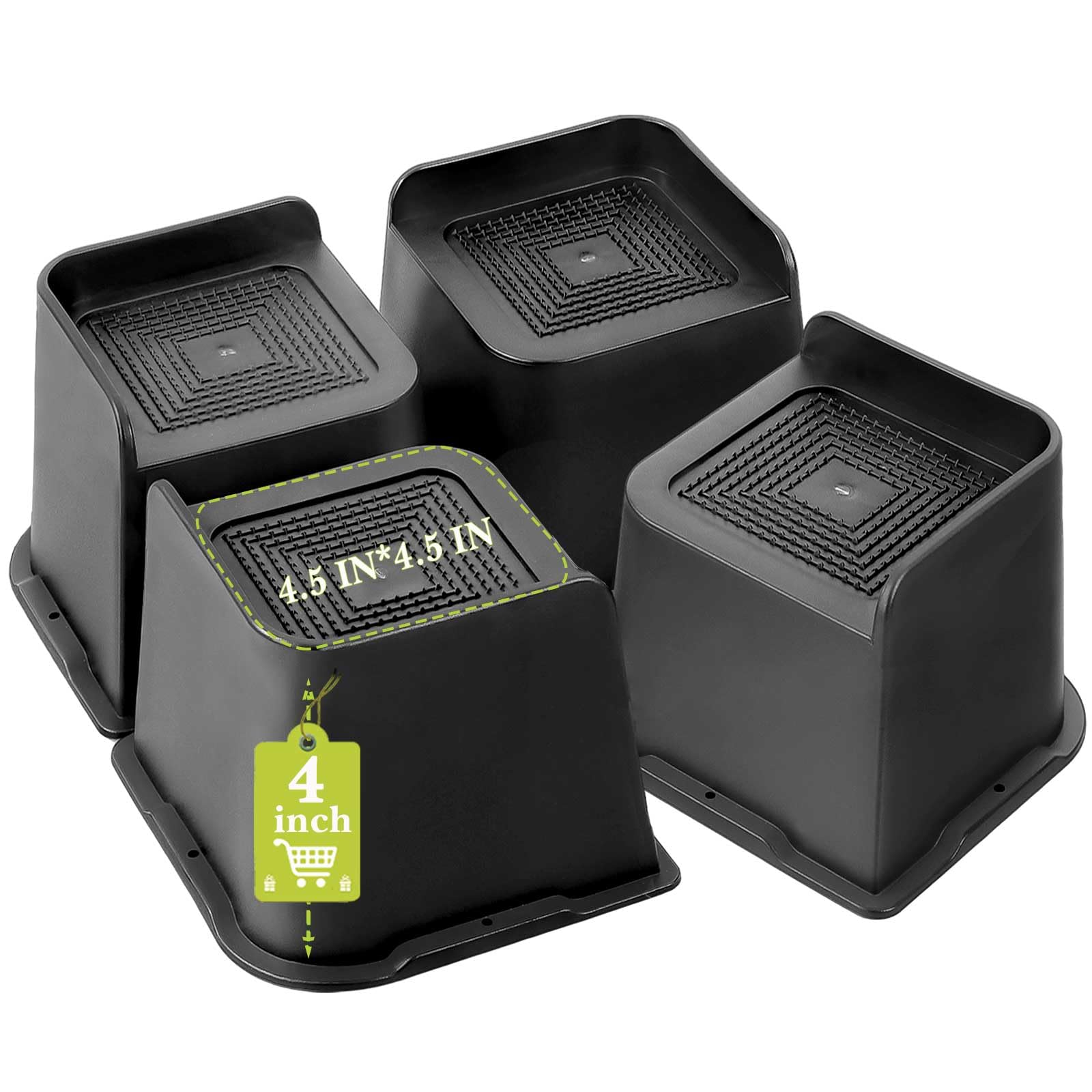 Yookwutar Bed Risers 2 inch, 3 inch, 4 inch, 6 inch, 8 inch Heavy Duty ...