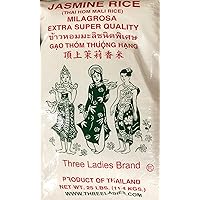 Amazon.com : Three Ladies Rice (Jasmine Extra Super Quality, 25 lbs ...