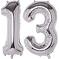 Amazon.com: WEIKA 40 Inch Silver Number 13 Balloons, Giant Jumbo Helium ...