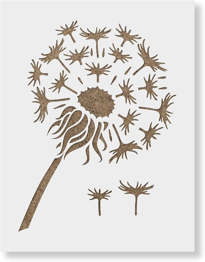 Dandelion Stencil Template - Reusable Stencil with Multiple Sizes ...