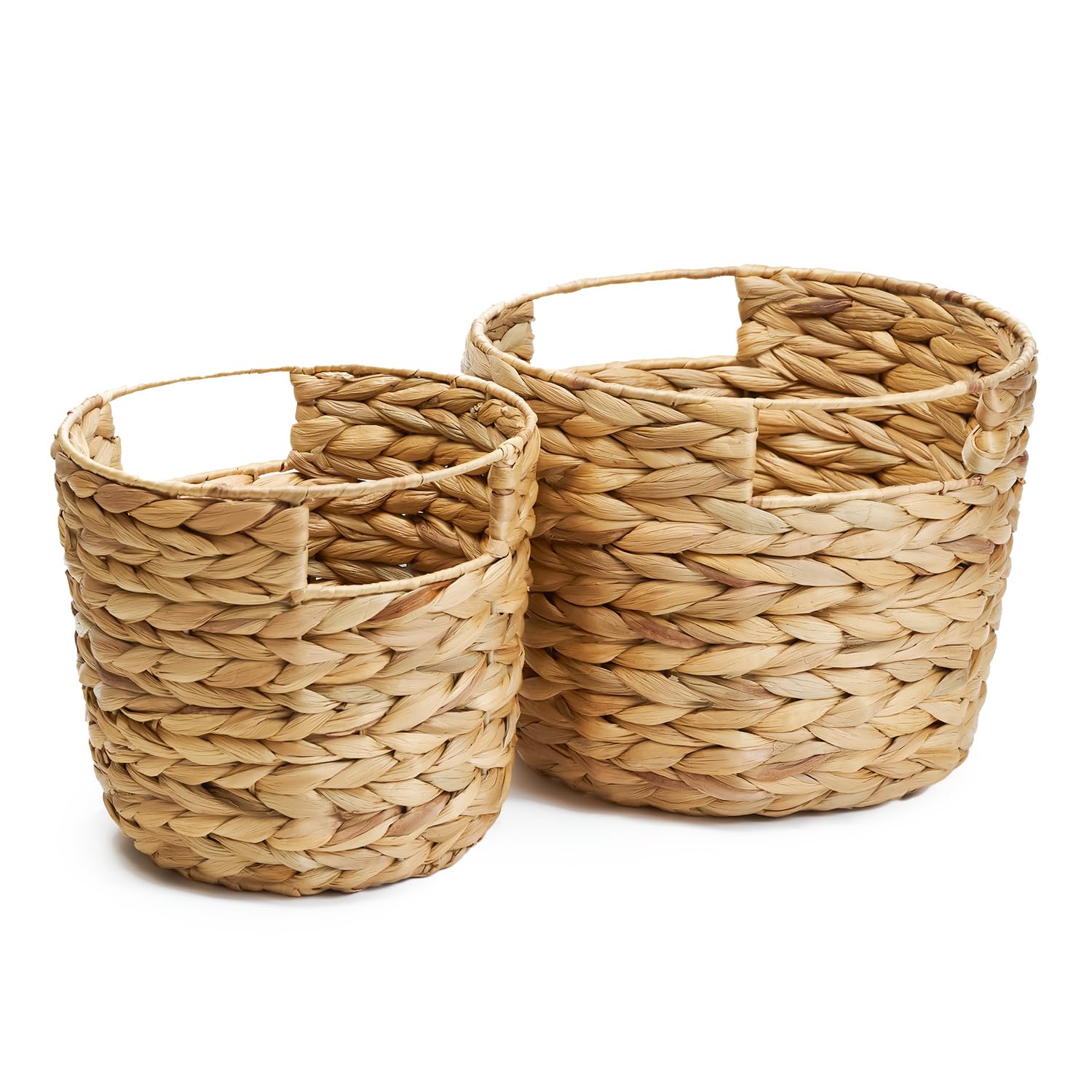 Round Wicker Waste Basket, Wicker Trash Basket for Plants Indoor, Water ...
