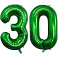 Amazon.com: Number 30 Dark Green Balloons 40 Inch Giant Green 30 Numer ...