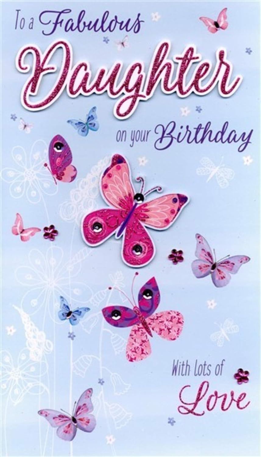Birthday Greetings Card For Daughter Extra Large Luxury Card 17 X 30 Cm 