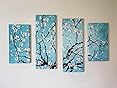 Large Blossoming Tree Canvas artwork 4 pieces multi panel split canvas ...