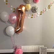 34" Foil Rose Gold Number 1 Balloon: Amazon.ca: Home & Kitchen