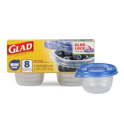 Glad GladWare Mini Round Food Storage Containers - Small Meal Container ...