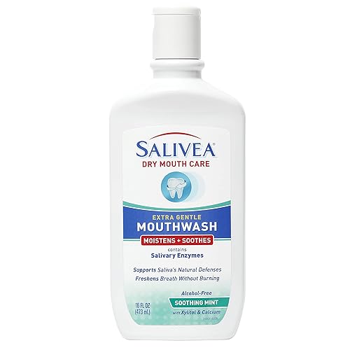 SALIVEA Dry Mouth Mouthwash - Soothing Mint Mouthwash with Natural ...