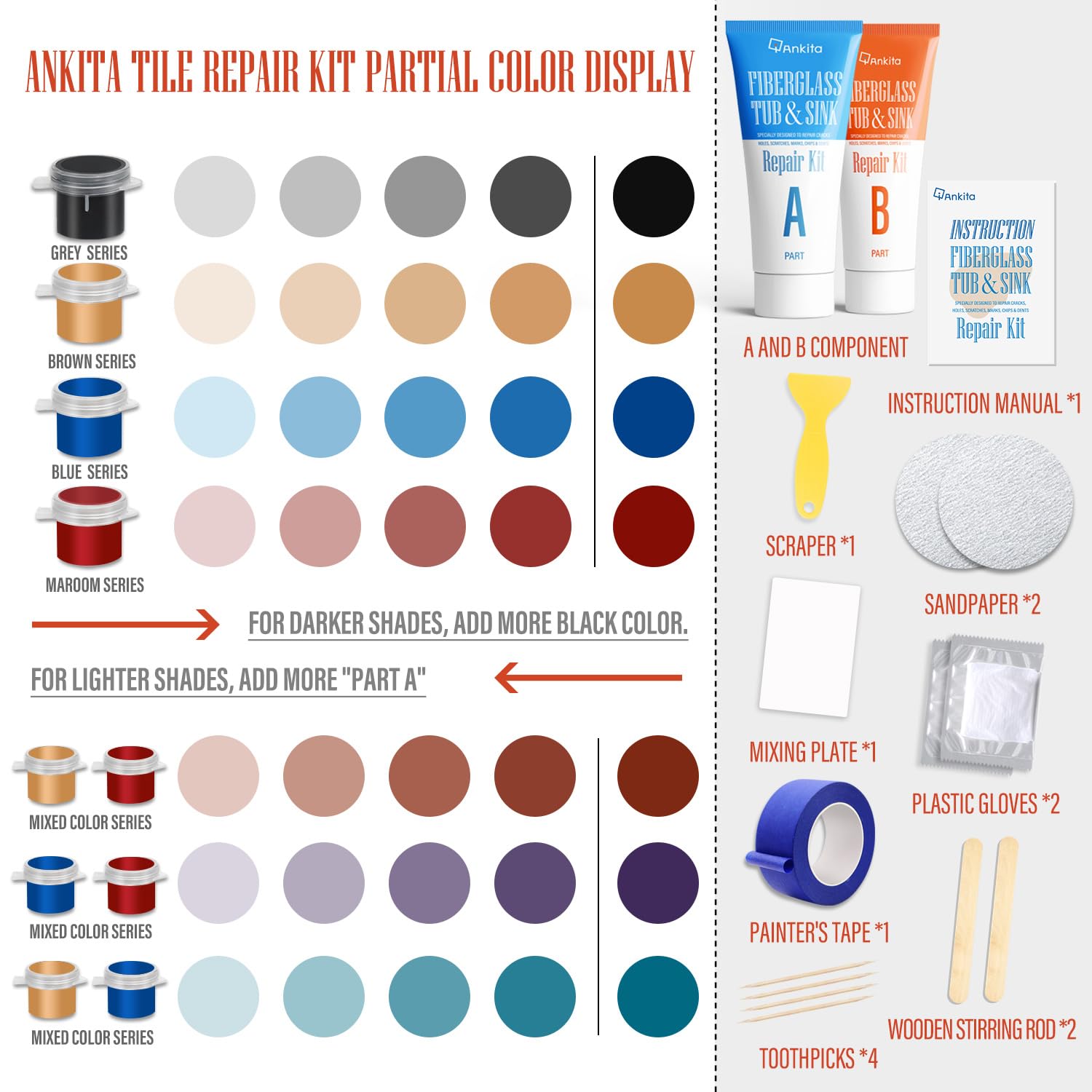 Mua Fiberglass Tub Repair Kit(Color Match), Fiberglass Shower and ...