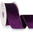 Amazon.com: Ribbli Purple Velvet Wired Ribbon 2.5 Inch Velvet with ...