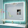 Amazon.com: SBAGNO LED Bathroom Mirror with Lights, 32''x28'' 3D Border ...