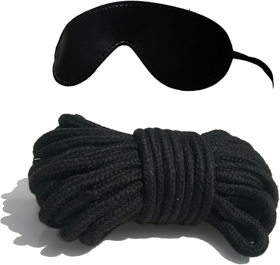 Amazon.com: Black Soft Rope Blindfold Set 32ft 10 Meters Washable ...