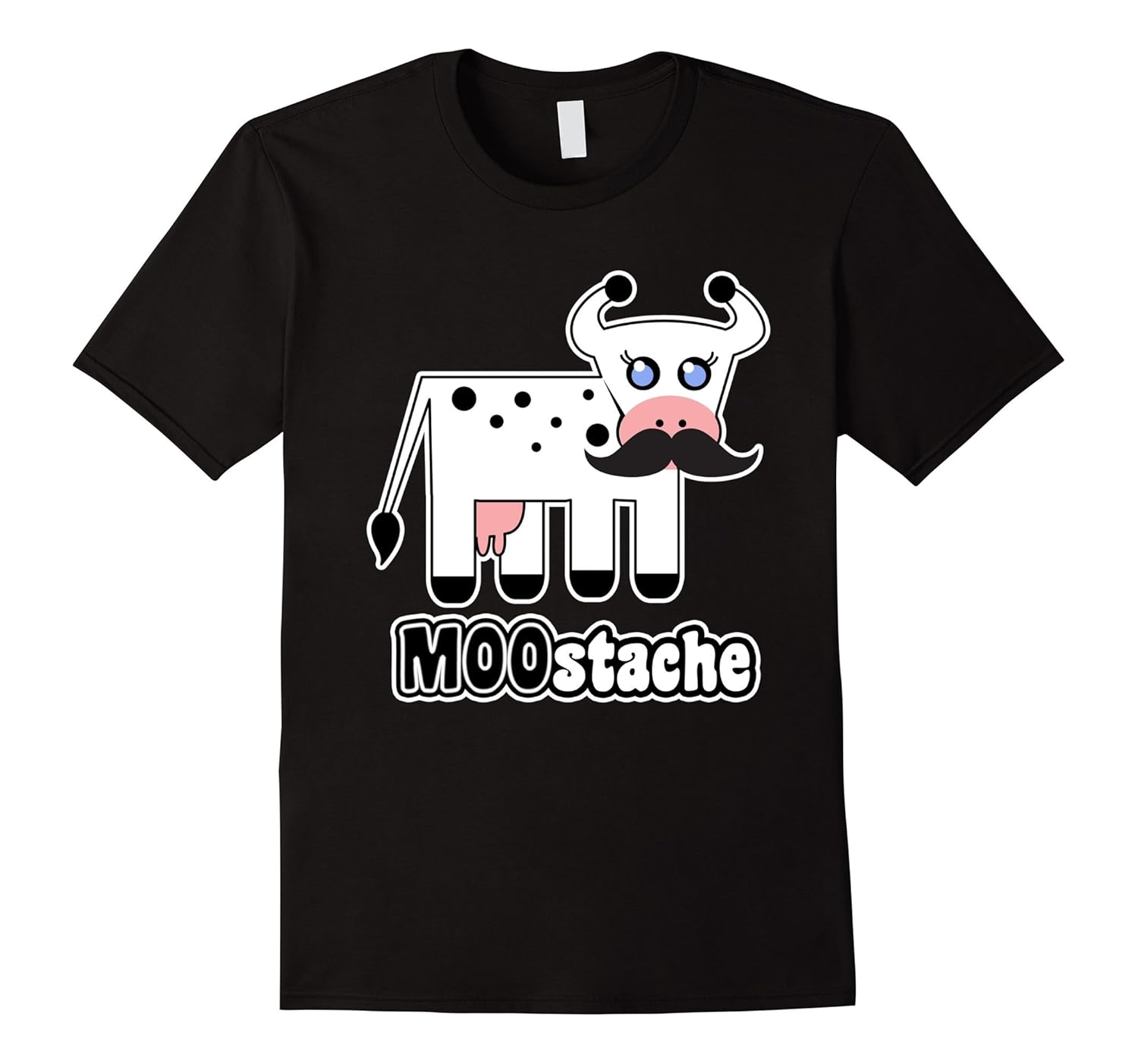 Funny MOOstache Cow WIth A Mustache T-Shirt-4LVS – 4loveshirt