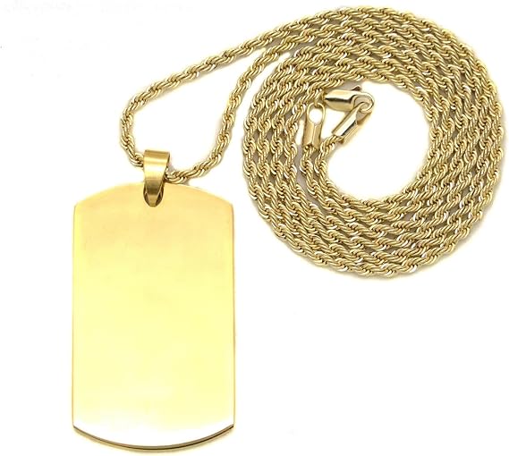 Faux Gold Color Plain Dog Tag Pendant 2mm 24 Rope Chain Necklace Amazon faux-gold-color-plain-dog-tag-pendant-2mm-24-rope-chain-necklace-amazon