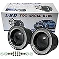 Amazon.com: Kqiang 2.5" Car COB LED Fog Light with Halo Ring Projector White Angel Eye Halo Ring ...