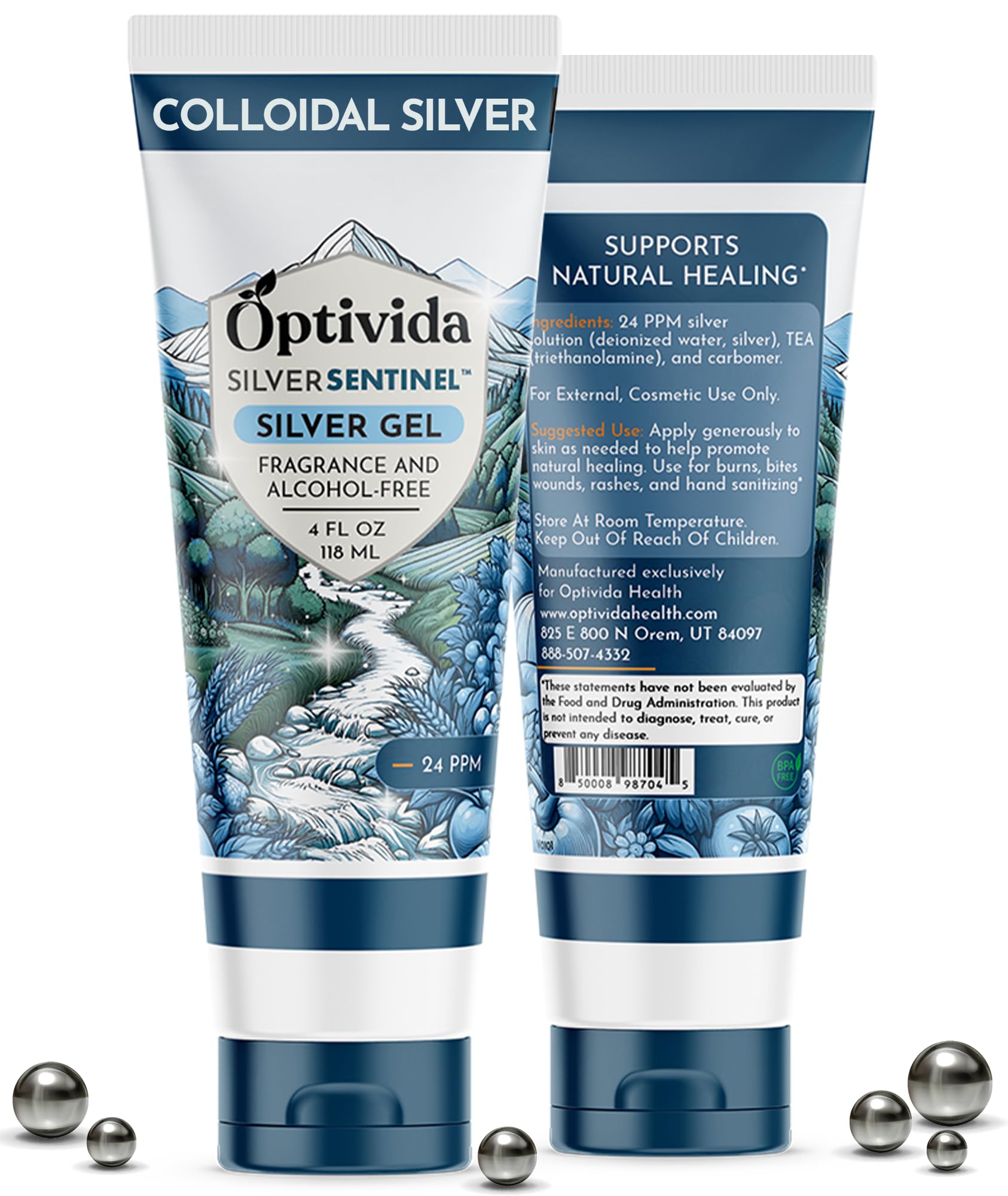 Mua OPTIVIDA Colloidal Silver Gel for Wound Care, Natural Topical Skin ...