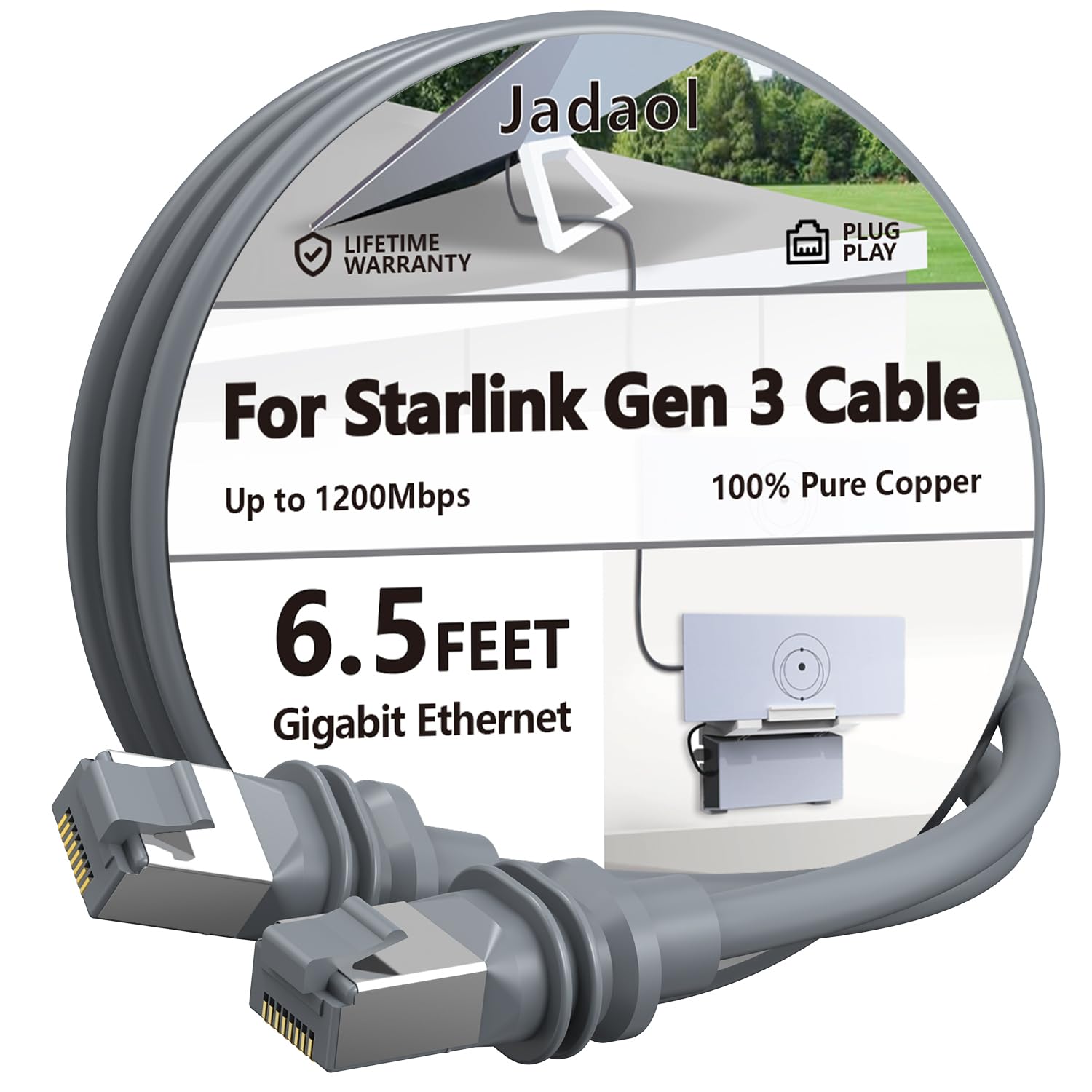 Jadaol Starlink Cable 6.5FT Starlink Gen 3 Cable Standard Actuated ...