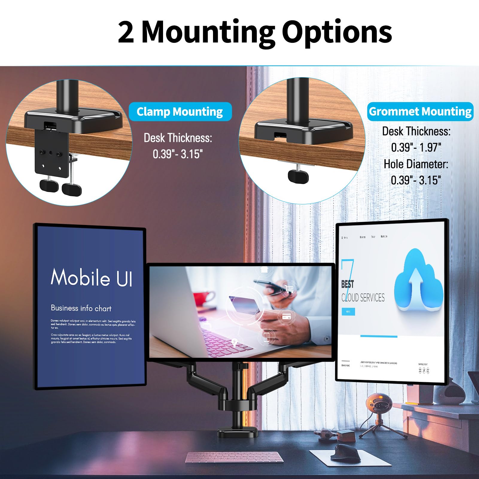 Mua MOUNTUP Triple Monitor Mount, Three Monitor Desk Mount for Max 27 ...