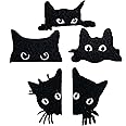 Amazon.com: Deokdam 5Pcs Cartoon Peeking Cat Embroidered Patch, Iron on or Sew on Patch Applique ...