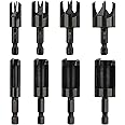 AOKLIT Plug Cutter, 8Pcs Wood Plug Cutters Drill Bit Set with 1/4 Hex ...