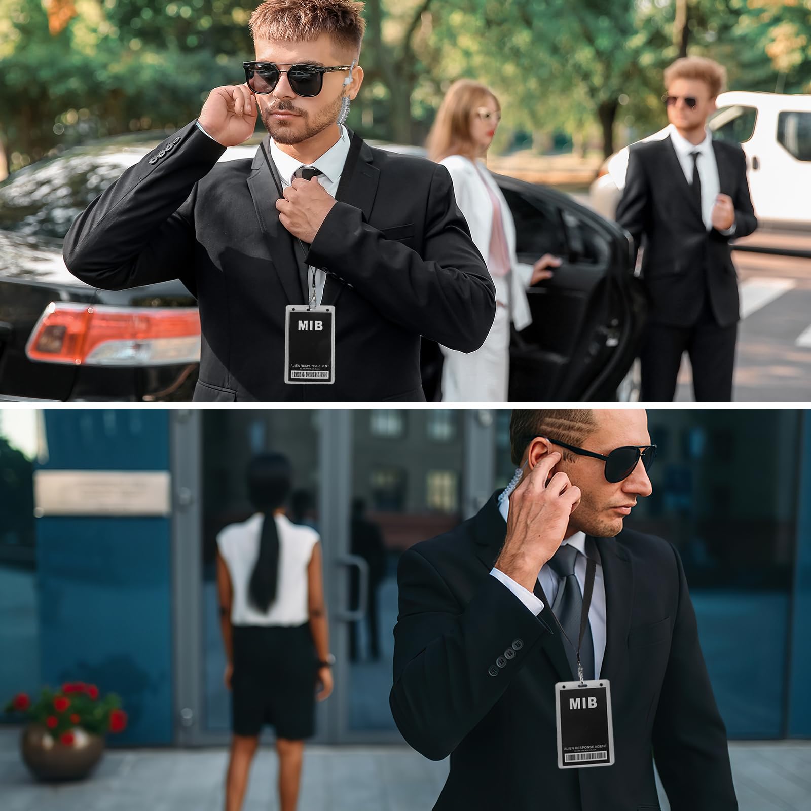 Mua Man in Black ID Badge Prop Costume, MIB Cosplay Name Tag with ...