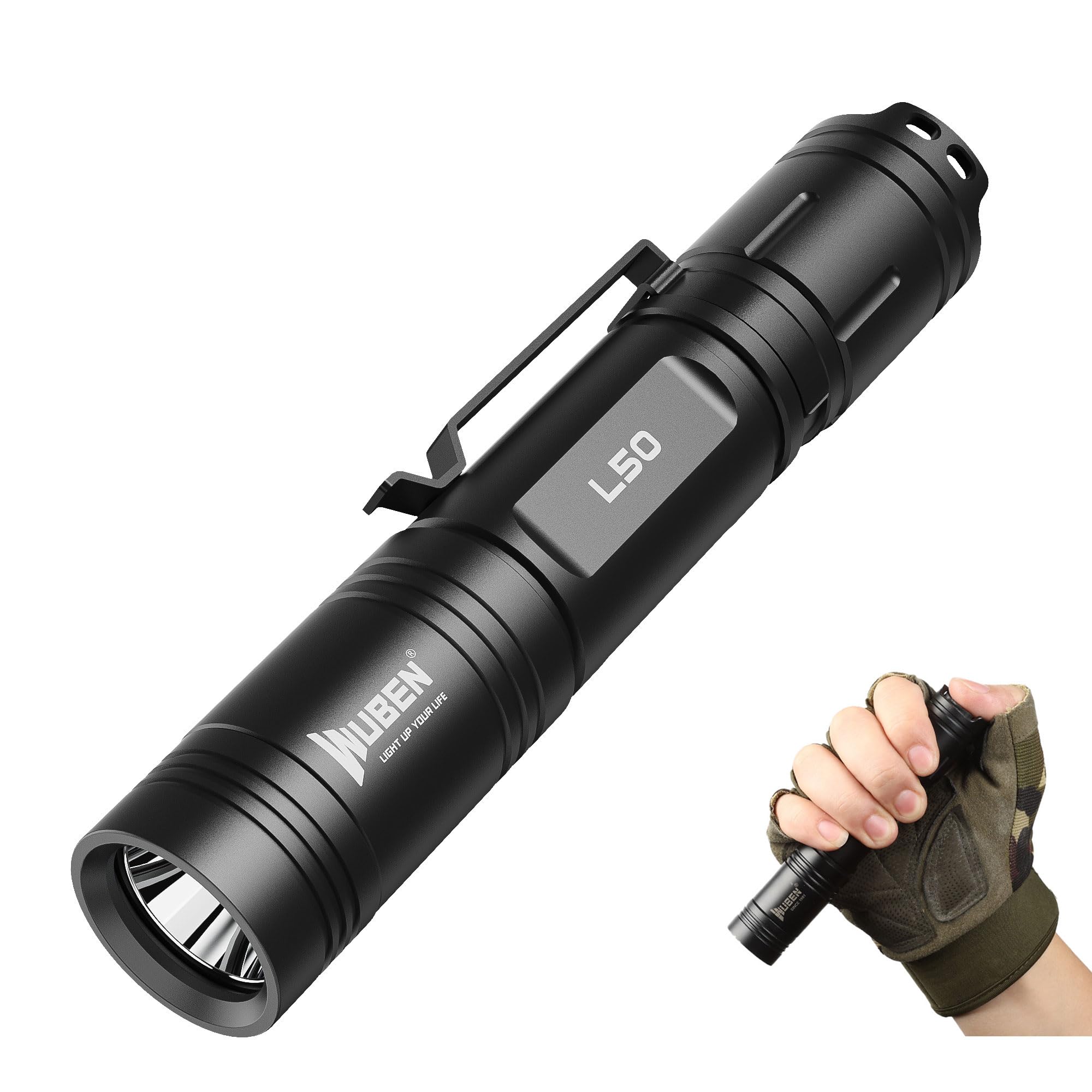 WUBEN L50 LED Flashlight Rechargeable, 1200 High Lumens Flash Light ...
