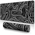 Amazon.com: UJoowalk Black Mouse Pad, Topographic Mouse Pad Large ...