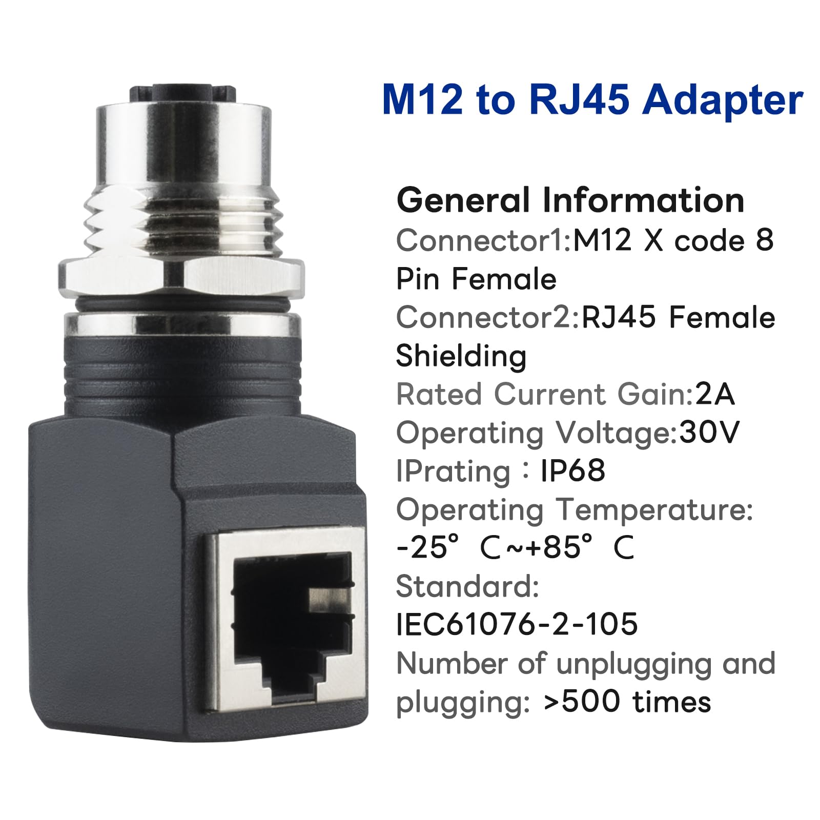 Mua RJ45 to M12 X Coded 8 Pin Adapter Cat6/Cat5,Lonlonty M12 Female to ...