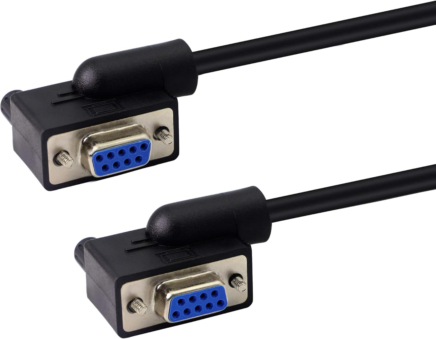 34 cm DB9 90 Degree Serial Cable. RS232 Female to Female Left and Right ...