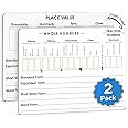 Amazon.com : 2 Pack Place Value Board 9" x 12" Double Sided Dry Erase ...