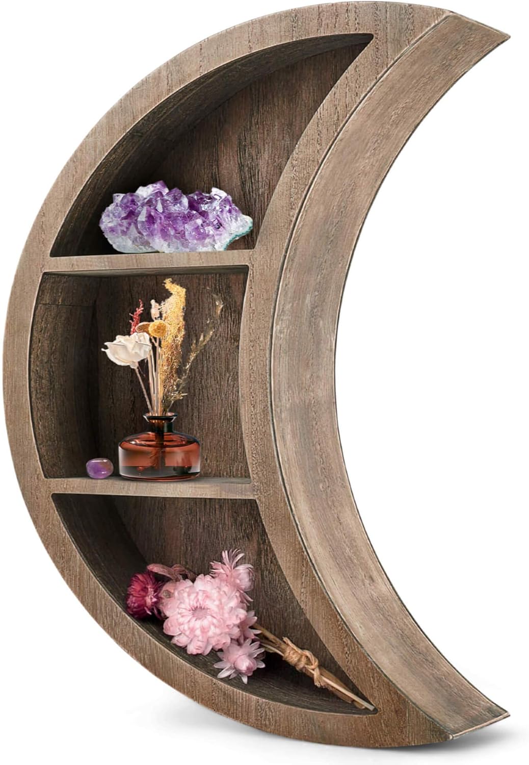 Damost Floating Moon Wall Shelf – Small Decorative Shelves for Kids ...