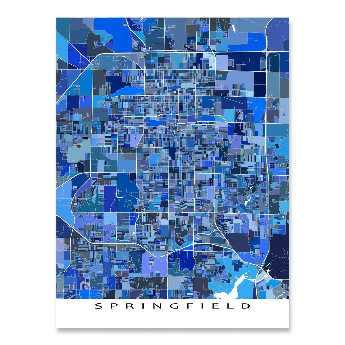 Amazon.com: Springfield Missouri Map Print 8x10, Springfield Poster ...