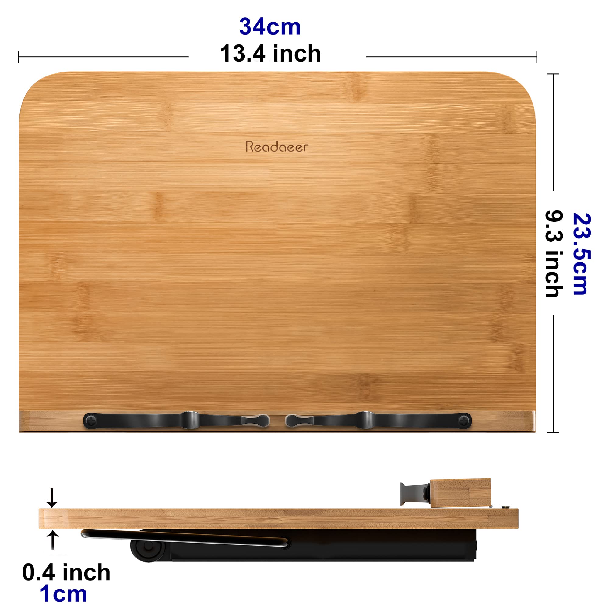 Mua Readaeer Bamboo Book Stand, Large Book Holder with 6 Adjustable ...