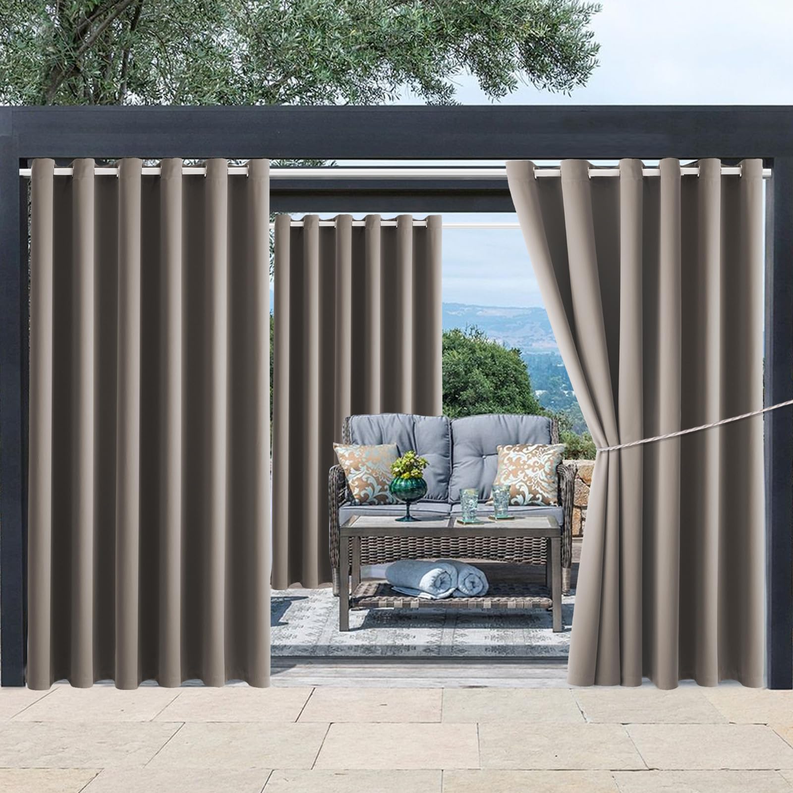 DIVA EN CAMINO DEC Outdoor Patio Curtain Waterproof Darkening Thermal ...