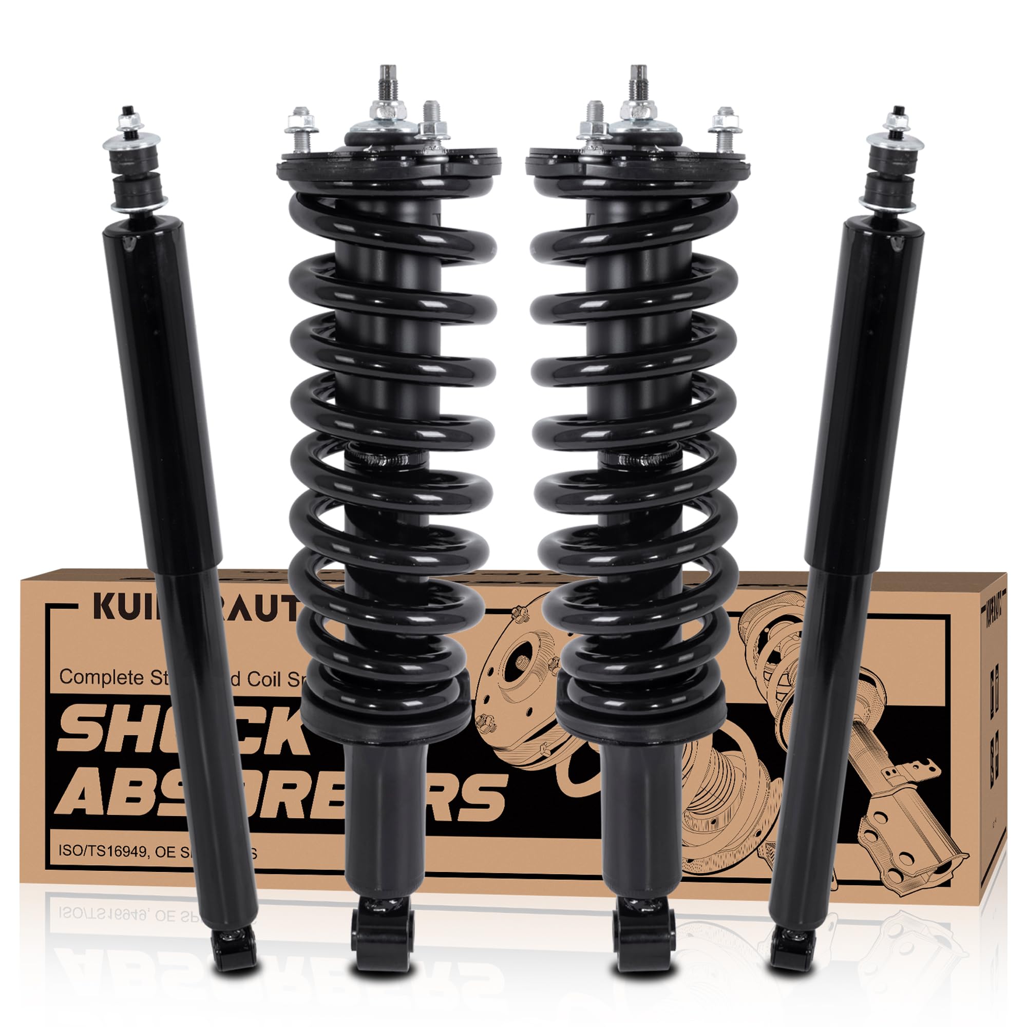 KUIPERAUTO Front and Rear Struts Complete Assembly Shocks Absorbers ...