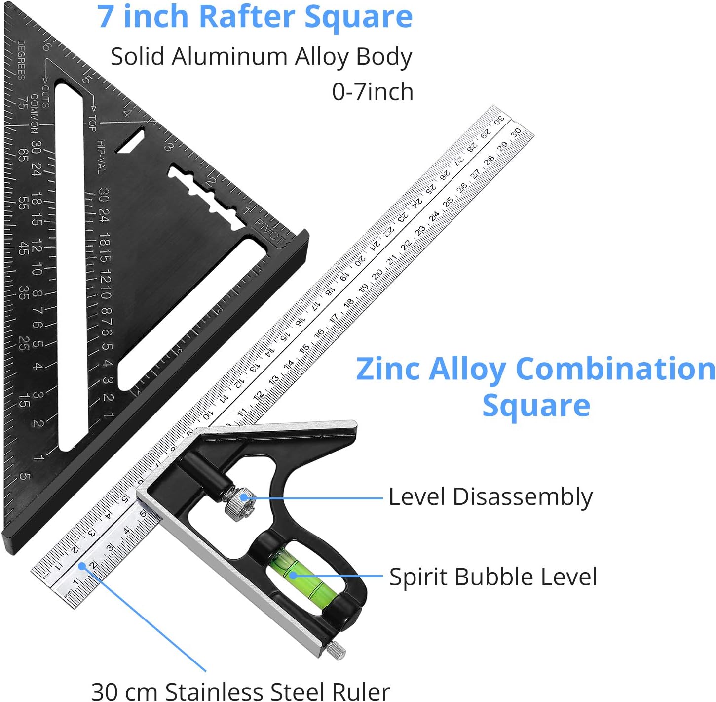 Tooltekt Square RONGPRO Rafter Square And Combination Square Tool Set ...