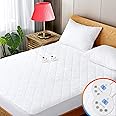 Amazon.com: Heated Mattress Pad King Size Quilted Zone Heating Electric ...