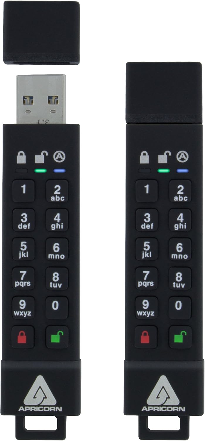 Apricorn Aegis Secure Key 3Z 8GB 256-bit AES XTS Hardware Encrypted ...