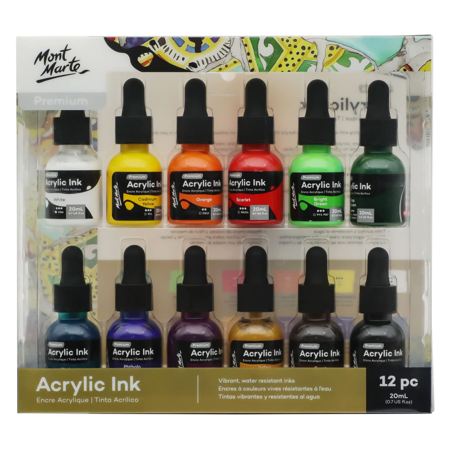 Mua Acrylic Ink Premium 12pc x 20ml (0.7 US fl.oz), Acrylic Inks for ...